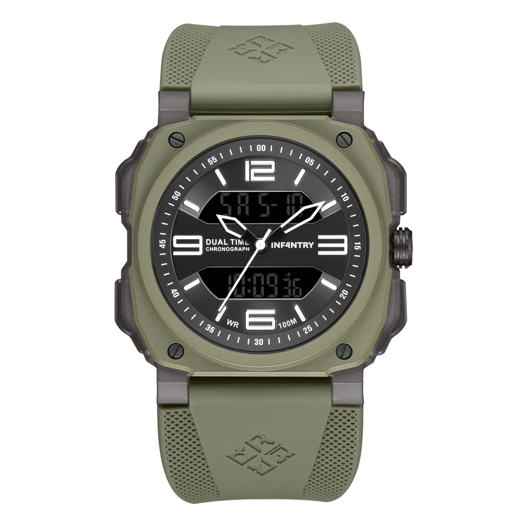 Dual Time Military Watch - 47mm Ana-Digi Square | Infantry®