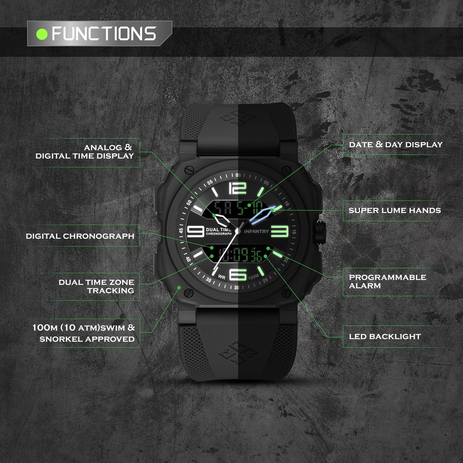 DualTech Pro Analog Digital Military Watch | Infantry®