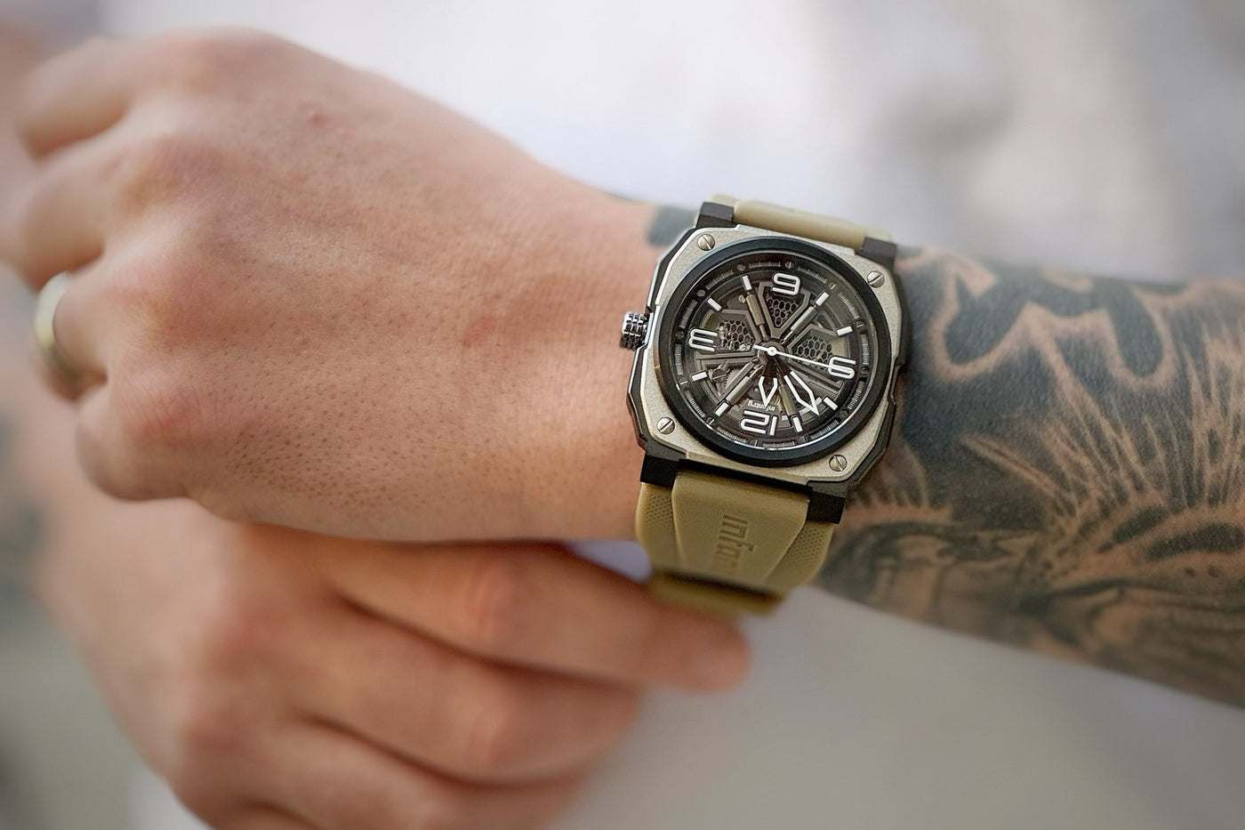 Square Dial Watches Men | Skeleton Mens Watch | Infantry® Modular 47 ...