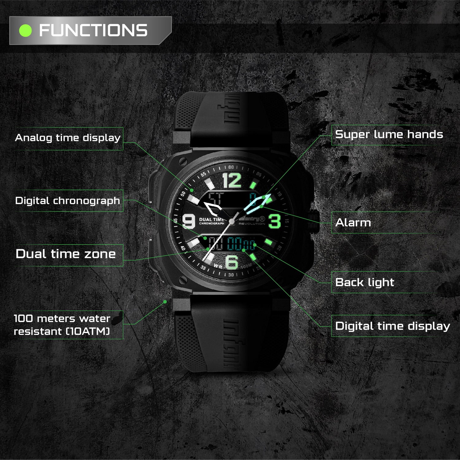 Coolest Mens Digital Watches | Men Square Watch | Mens Rugged Watches ...